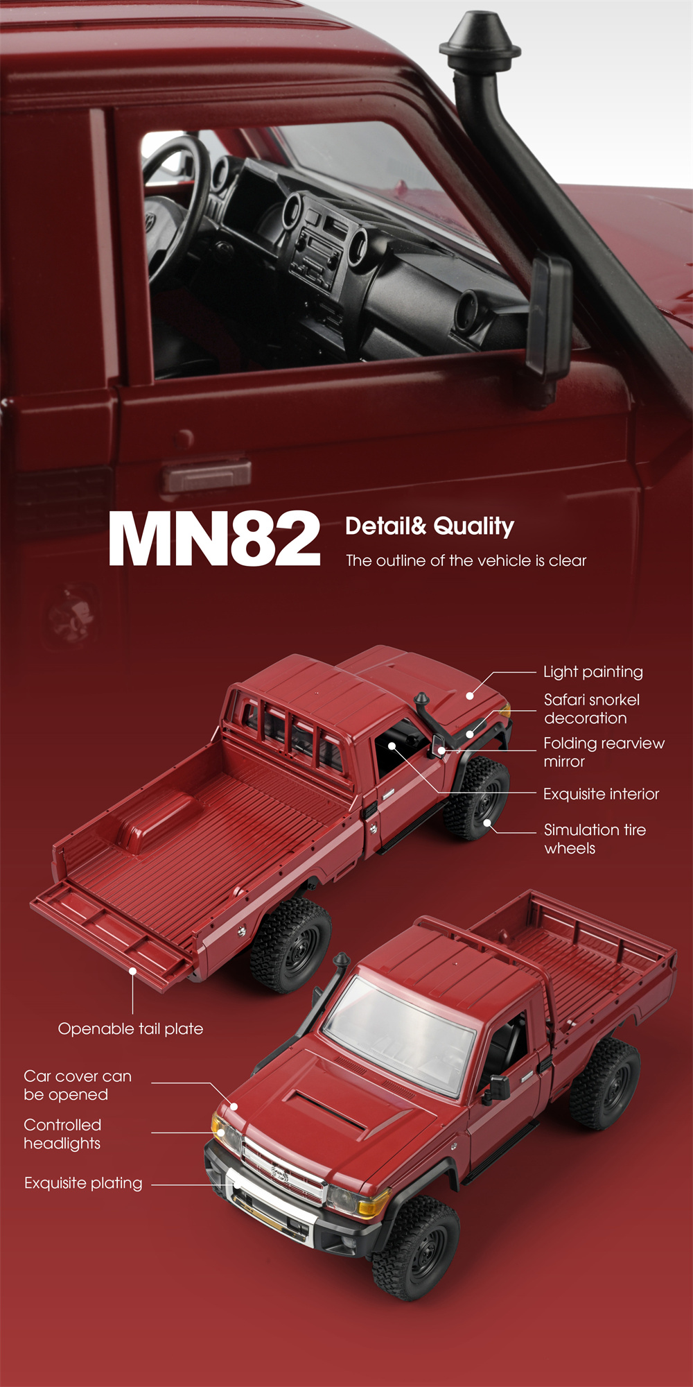 【Ready Stock】KOShobby MN82 RTR 1/12 2.4G 4WD RC Car Authorized by ...