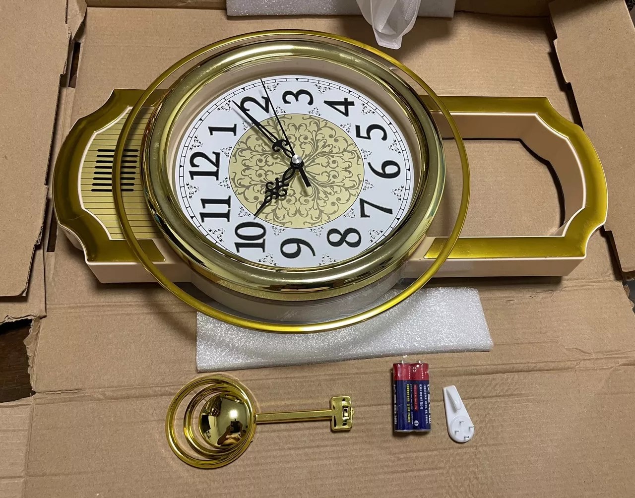 45cm*27cm Pendulum Clock European Retro Swing Wall Clock Living Room ...