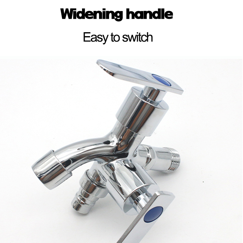 Water Tap Bathroom Sink Double Outlet Washing Machine Faucet 304 ...