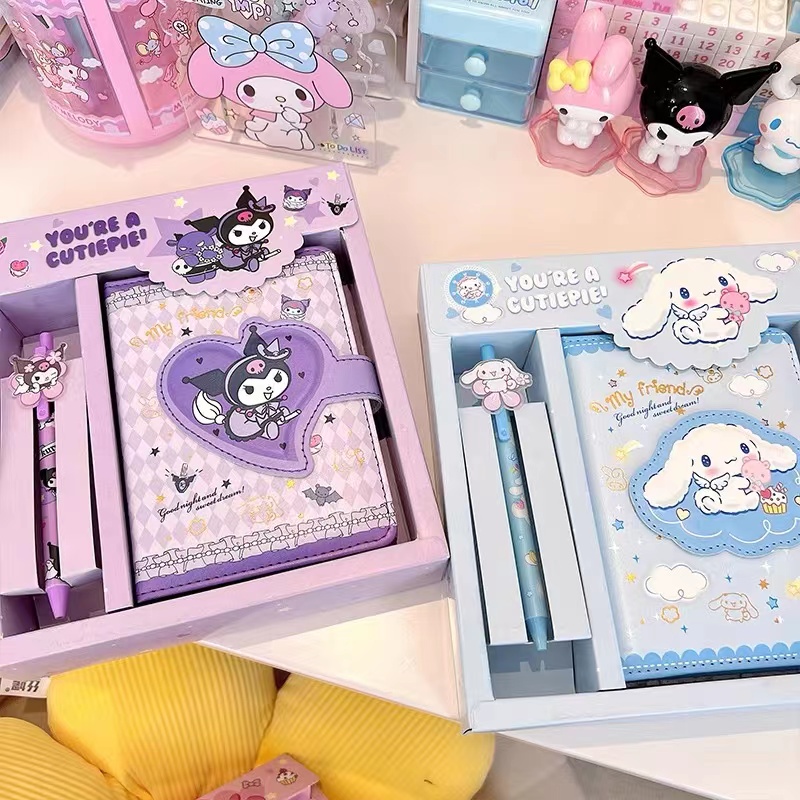 Sanrio Kuromi Notebooks with Pen for Student Melody/Cinnamoroll/Hello ...