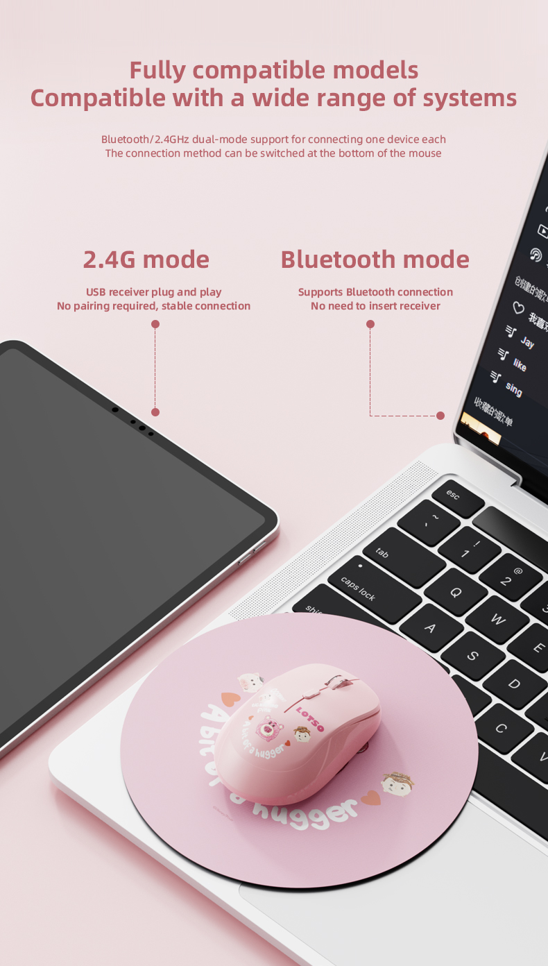 Disney QS-MS01 Wireless Mouse Stable Connection Sweatproof Three Speed ...