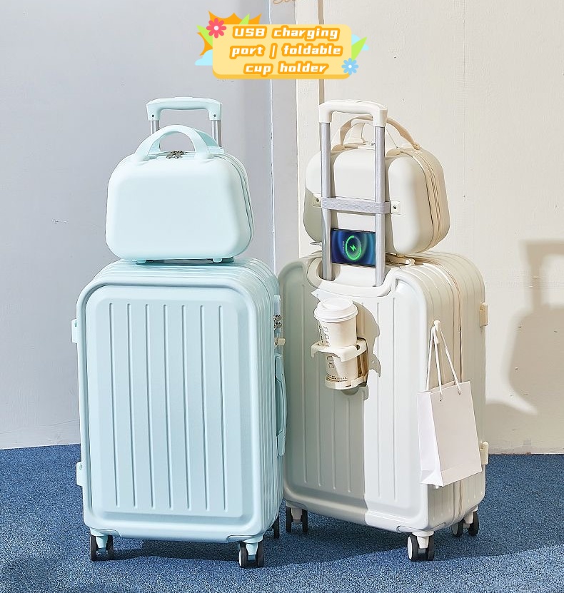 【1994HOME】Tow Box Luggage with Cup holder can USB charging Large ...