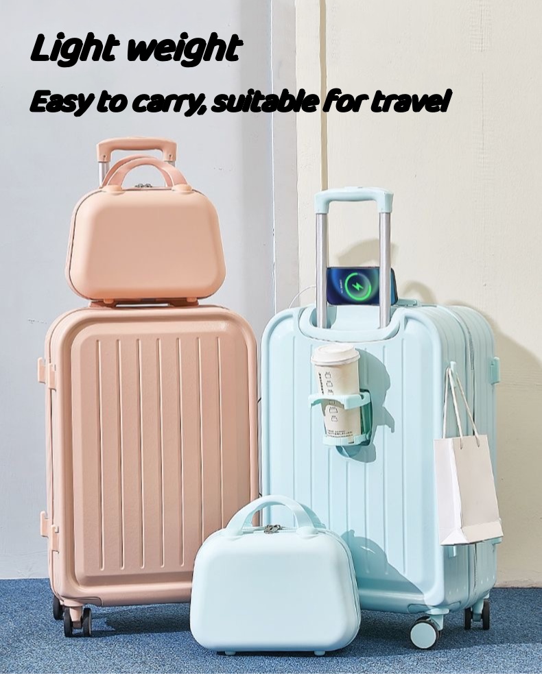 【1994HOME】Tow Box Luggage with Cup holder can USB charging Large ...