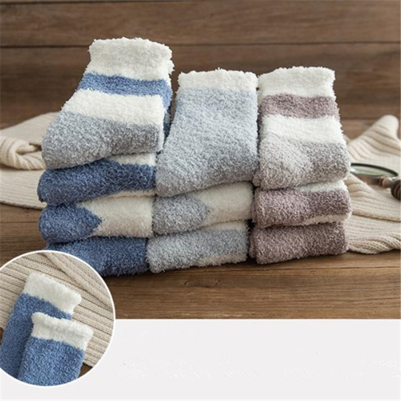 Silicone Anti-slip Coral Fleece Thickened Warm Floor Socks Winter Plush ...
