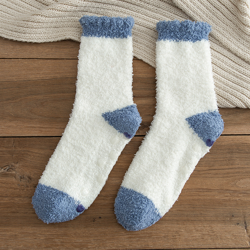 Silicone Anti-slip Coral Fleece Thickened Warm Floor Socks Winter Plush ...