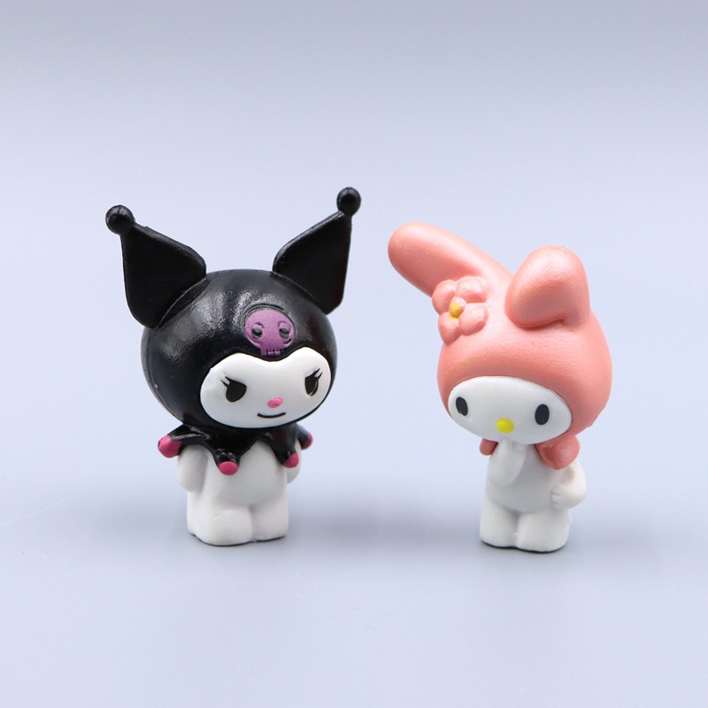 6Pcs/Set Sanrio Anime Figure Kuromi Hello Kitty My Melody Cinnamoroll ...