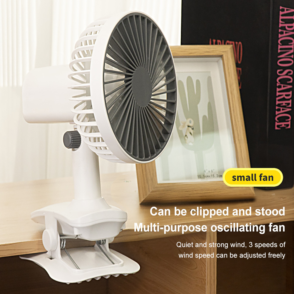 Mini Clip Fan Auto-rotate Mini Table USB Charging Fan Small Kipas Clip ...