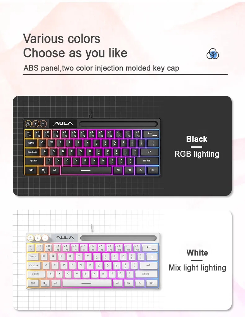 Aula F3061 Mechanical Gaming Keyboard Anti-ghosting 64 Brown Switch ...