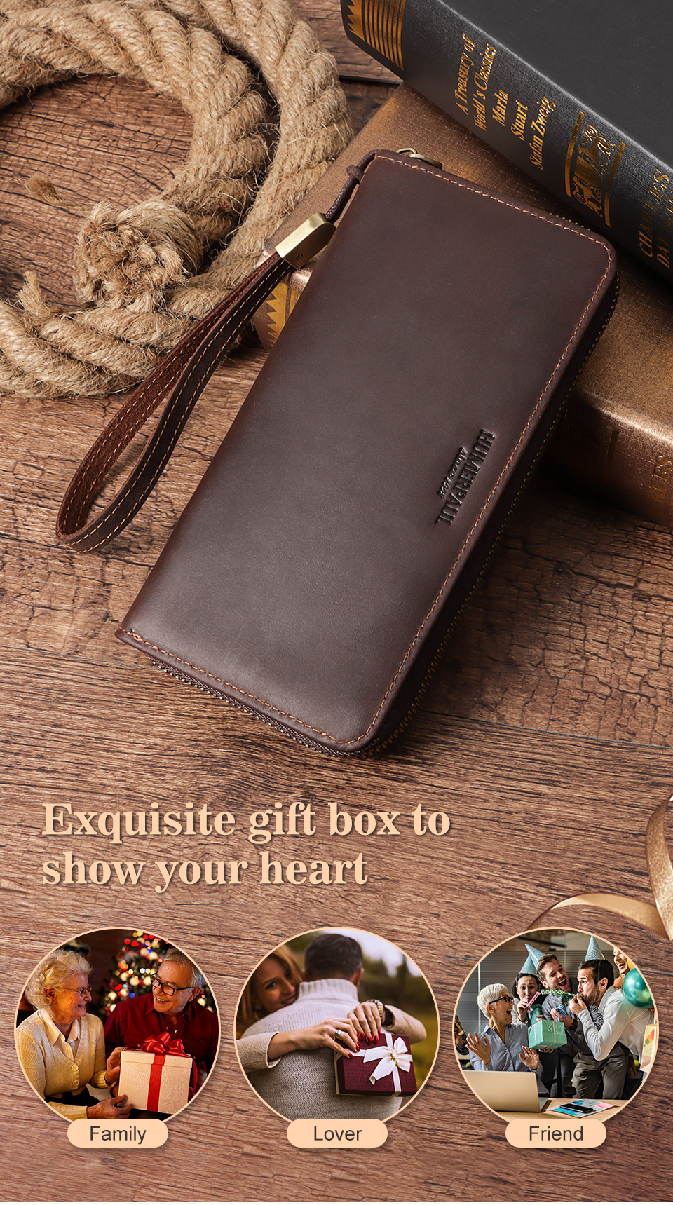 HUMERPAUL Long Wallet Made Of Genuine Leather High-capacity BP736 ...
