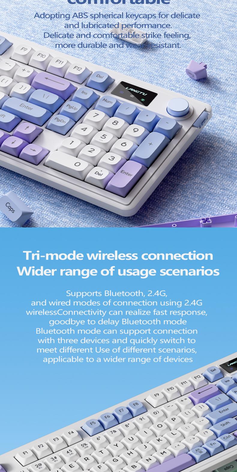 LANGTU L98 silent wireless Bluetooth keyboard for female office typing ...