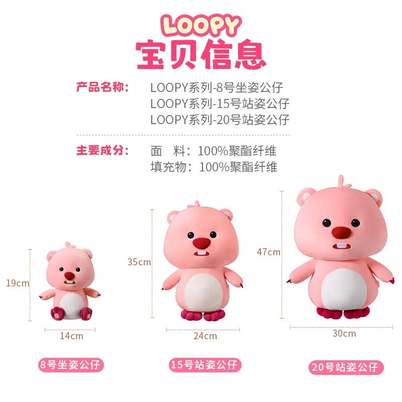 Miniso loppy loppy Doll Genuine Beaver loopy Ruby Cute Plush Doll Toy ...
