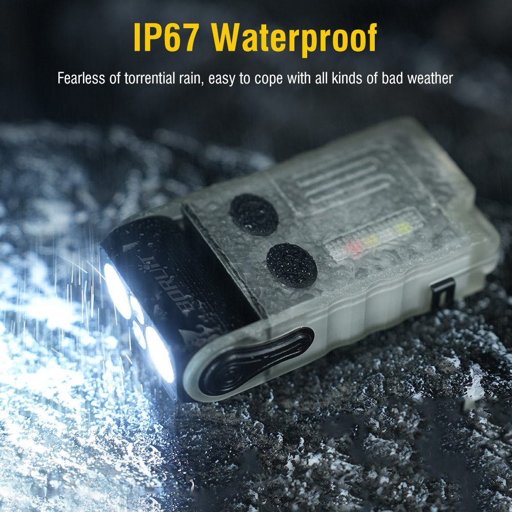 BORUiT V20 Keychain EDC LED Flashlight Head Swivels Type-C Rechargeable ...