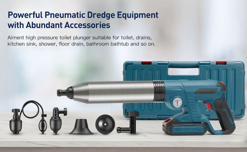 Heavy Duty Drain Clog Blaster, Aiment Unclog Gun, Powerful Pneumatic ...