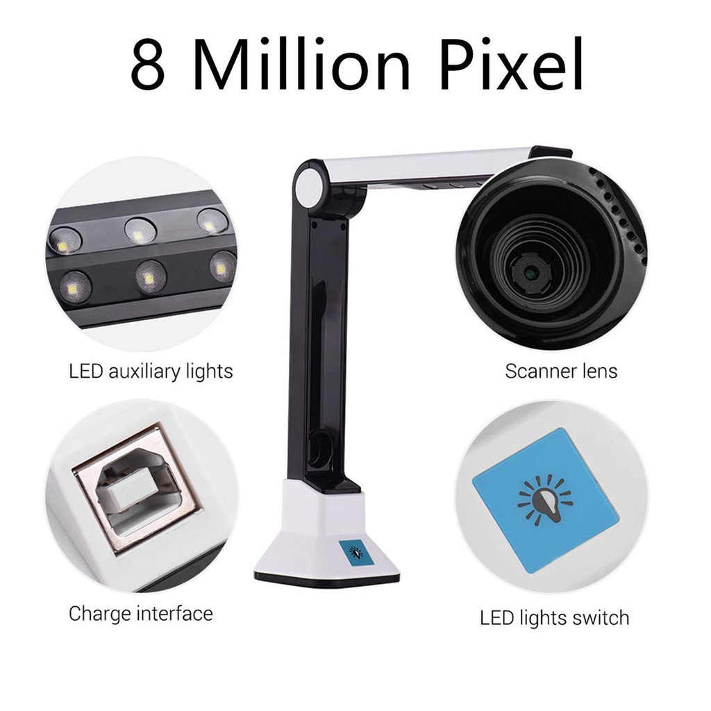 Portable 8 Mega-pixel High Definition Doc Scanner Capture Size A4 ...