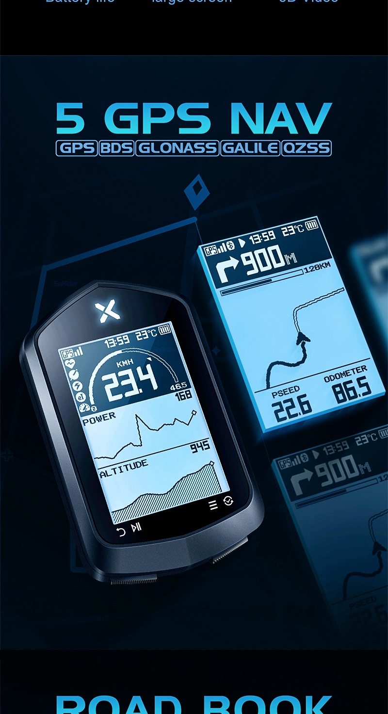 XOSS NAV Plus NAV+ NAV2 Bike Computer GPS Bicycle Riding Cycling Map ...