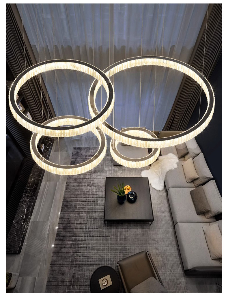 Candelier Kristal Modern LED Crystal Pendant Lights Gold Chrome Round ...