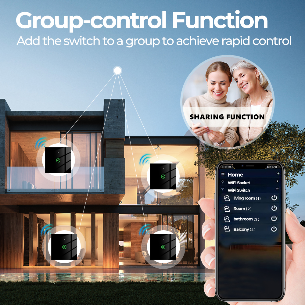 SMATRUL 20A Tuya Smart Switch WiFi Smart Switch Smart Home Remote ...