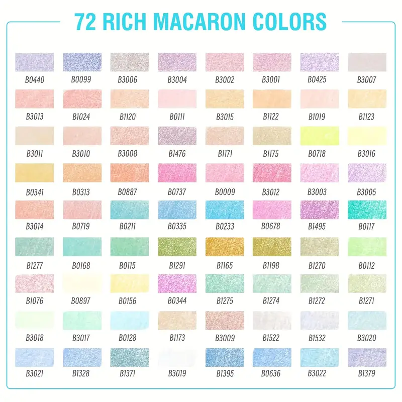 Ccfoud 72 Pcs Pastel Colored Pencils Set - Macaron Colors For Adult ...