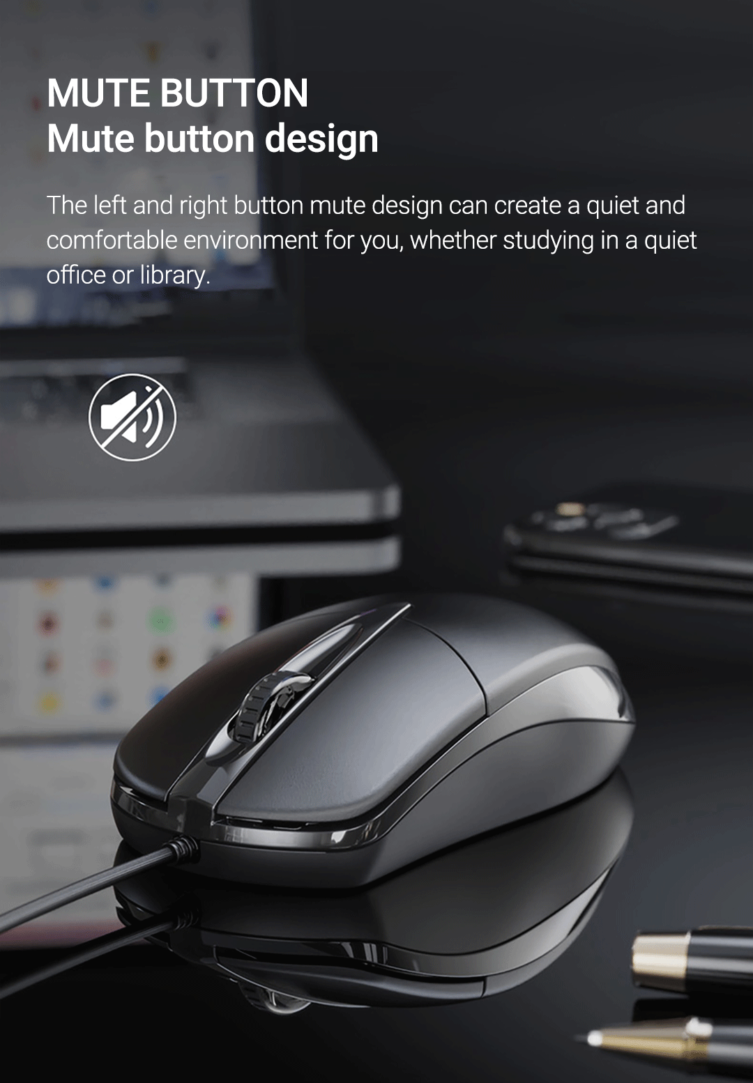 Acer Wired Mouse M119 Reduce Noise USB Interface 1000DPI Mute Design E ...