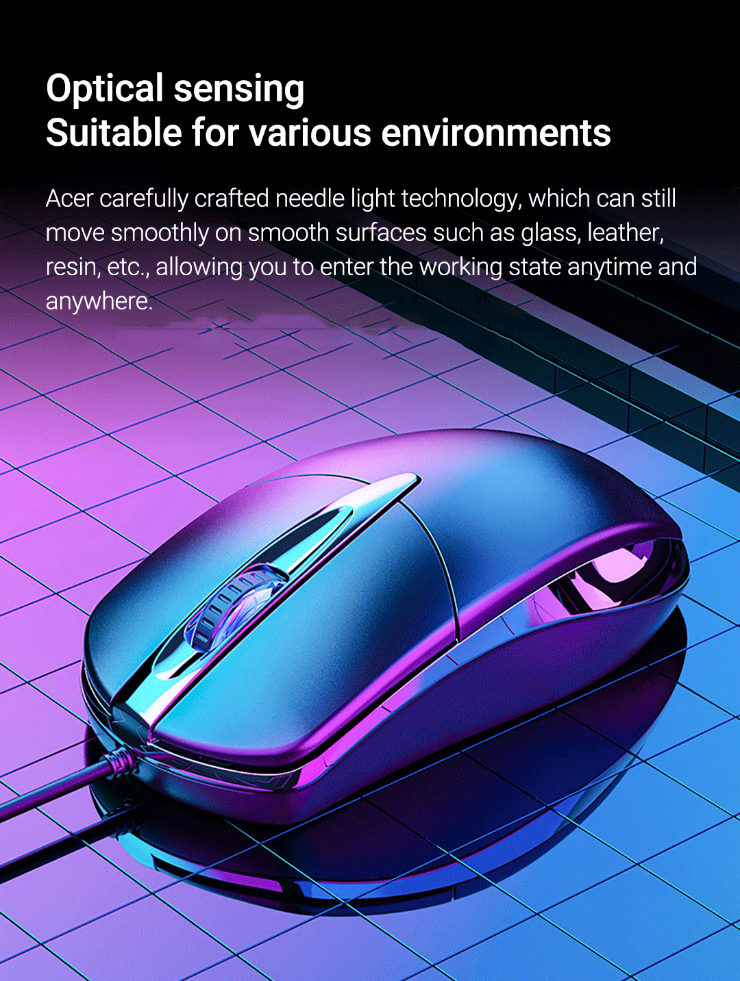 Acer Wired Mouse M119 Reduce Noise USB Interface 1000DPI Mute Design E ...