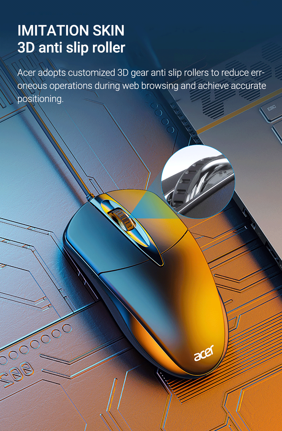 Acer Wired Mouse M119 Reduce Noise USB Interface 1000DPI Mute Design E ...