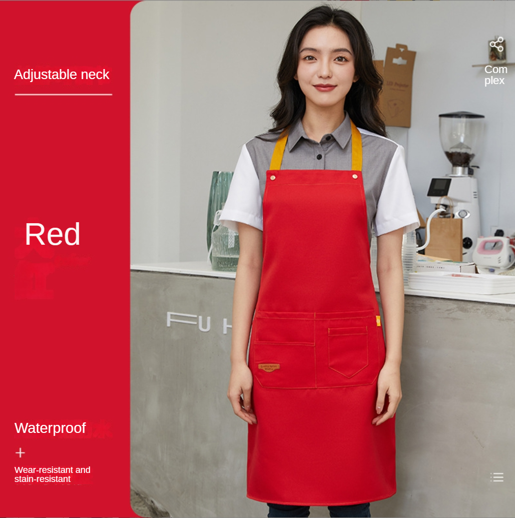 Ready Stock Halter neck apron, kitchen waterproof apron, Korean style ...