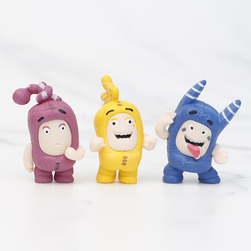 7Pcs/Set 4cm Singapore 3D Anime Oddbods Irascible Head Adorkable Q ...