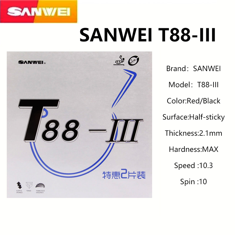 SANWEI T88 ULTRA Spin/T88-III Table Tennis Rubber Half-sticky Speed Training Pimples In Original ...