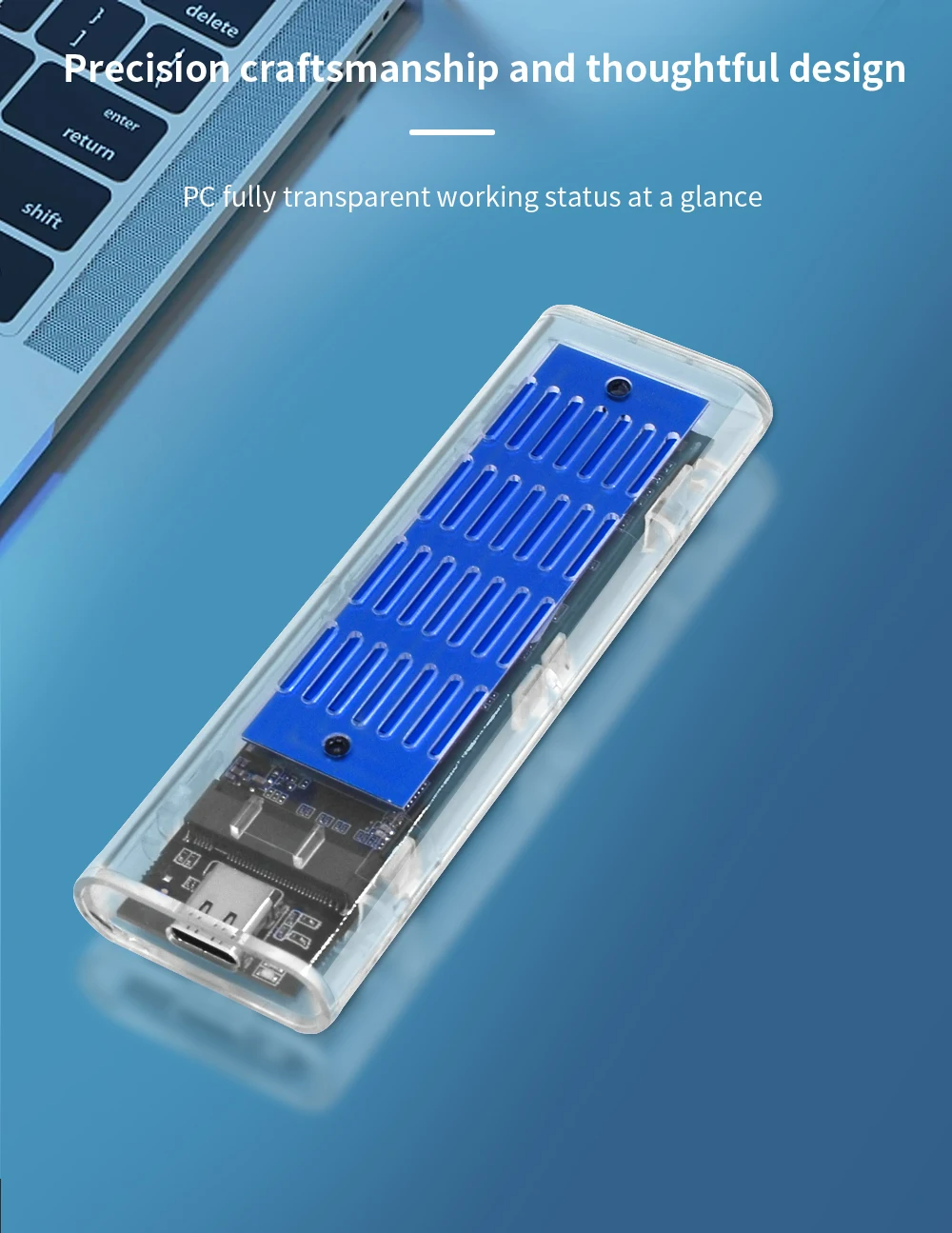 ShuoLe M2 SSD Case NVME Protocol Hard Drive Enclosure USB Type C ...