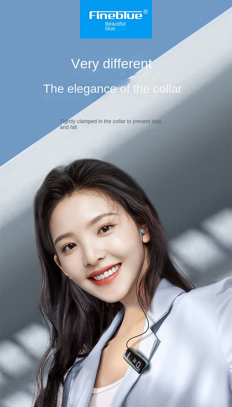 Telescopic collar clip Bluetooth earphone F580, with long standby time ...