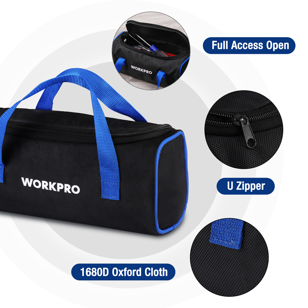 WORKPRO 10/12 Inch Multifunction Electrician Tool Bag Multi-Pocket ...