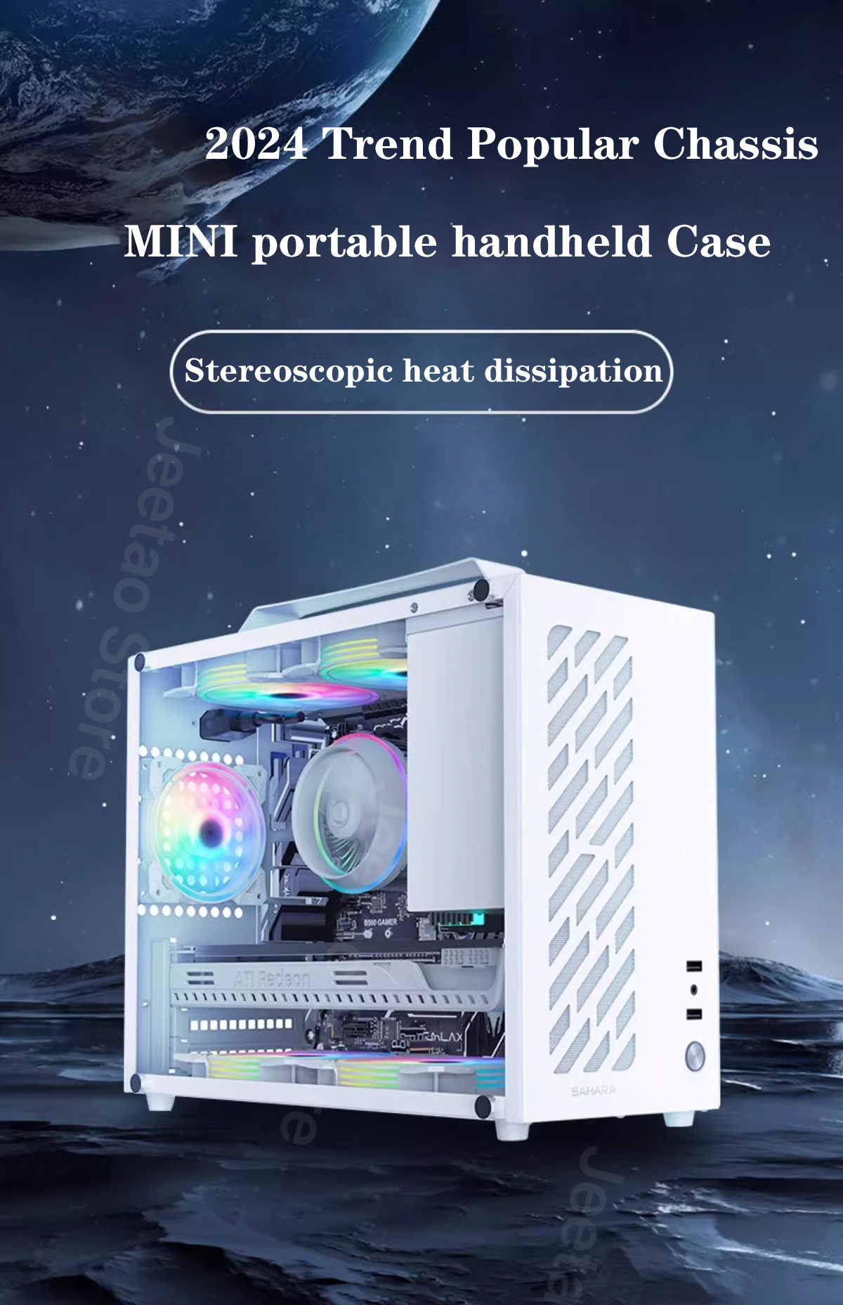 MATX Mini ITX Case for PC Dual USB ATX Power Supply ITX Portable Mini ...