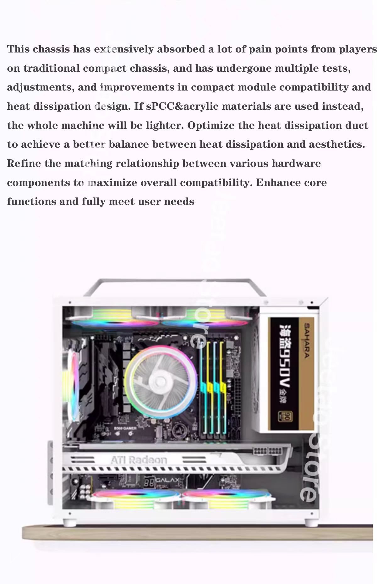 MATX Mini ITX Case for PC Dual USB ATX Power Supply ITX Portable Mini ...