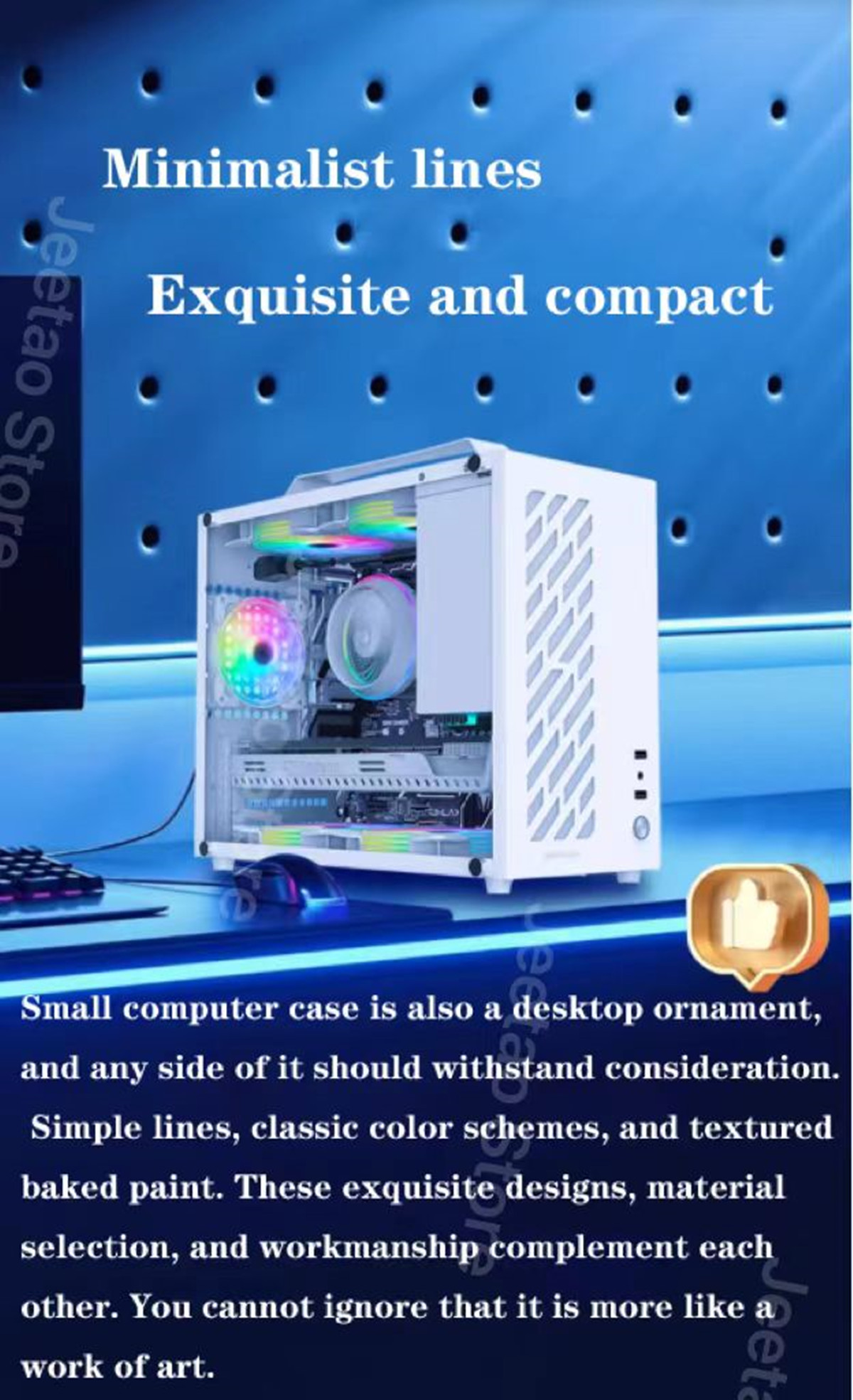 MATX Mini ITX Case for PC Dual USB ATX Power Supply ITX Portable Mini ...