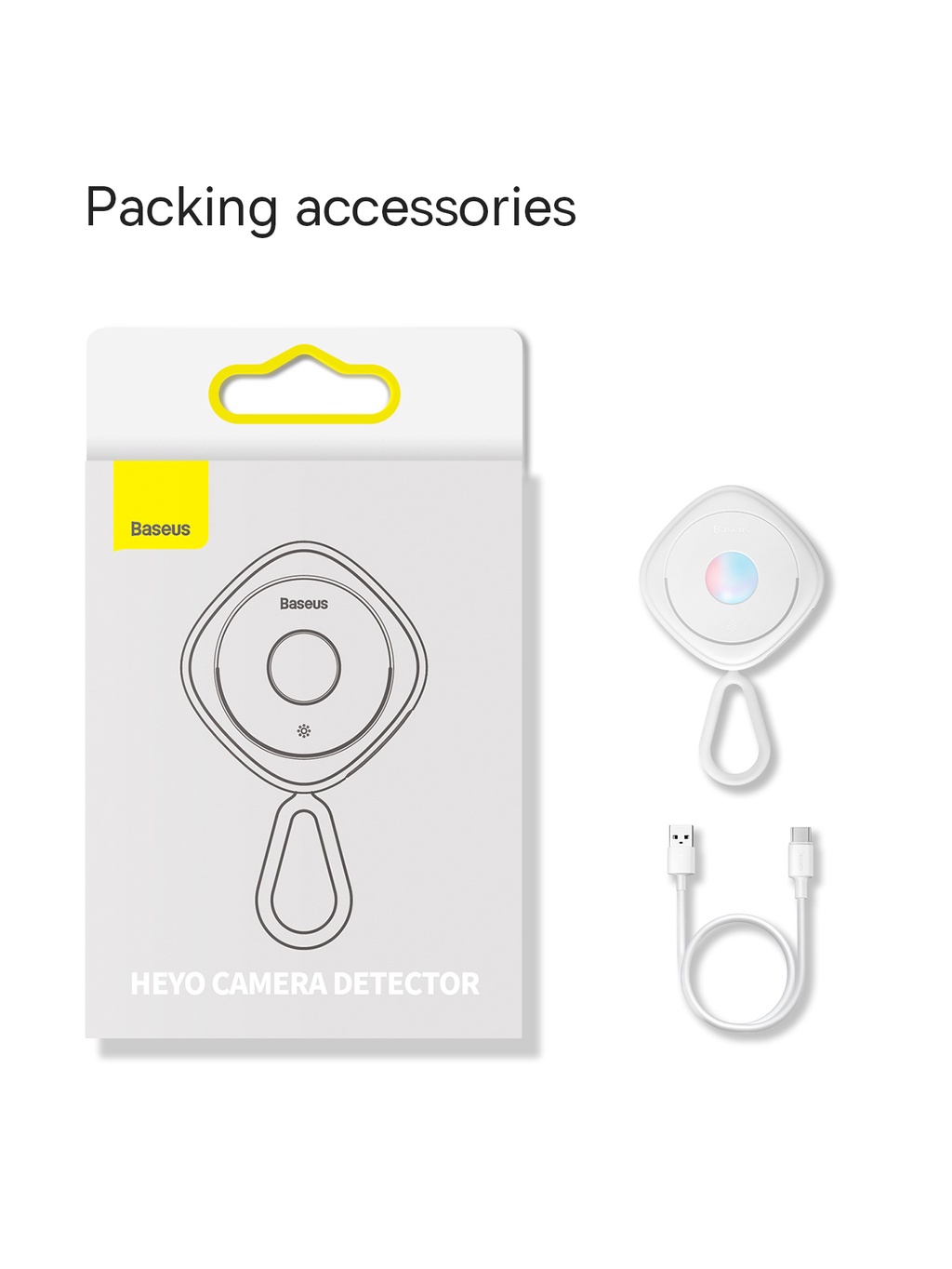 Baseus Portable Pinhole Hidden Lens Detector Anti-Peeping Camera ...