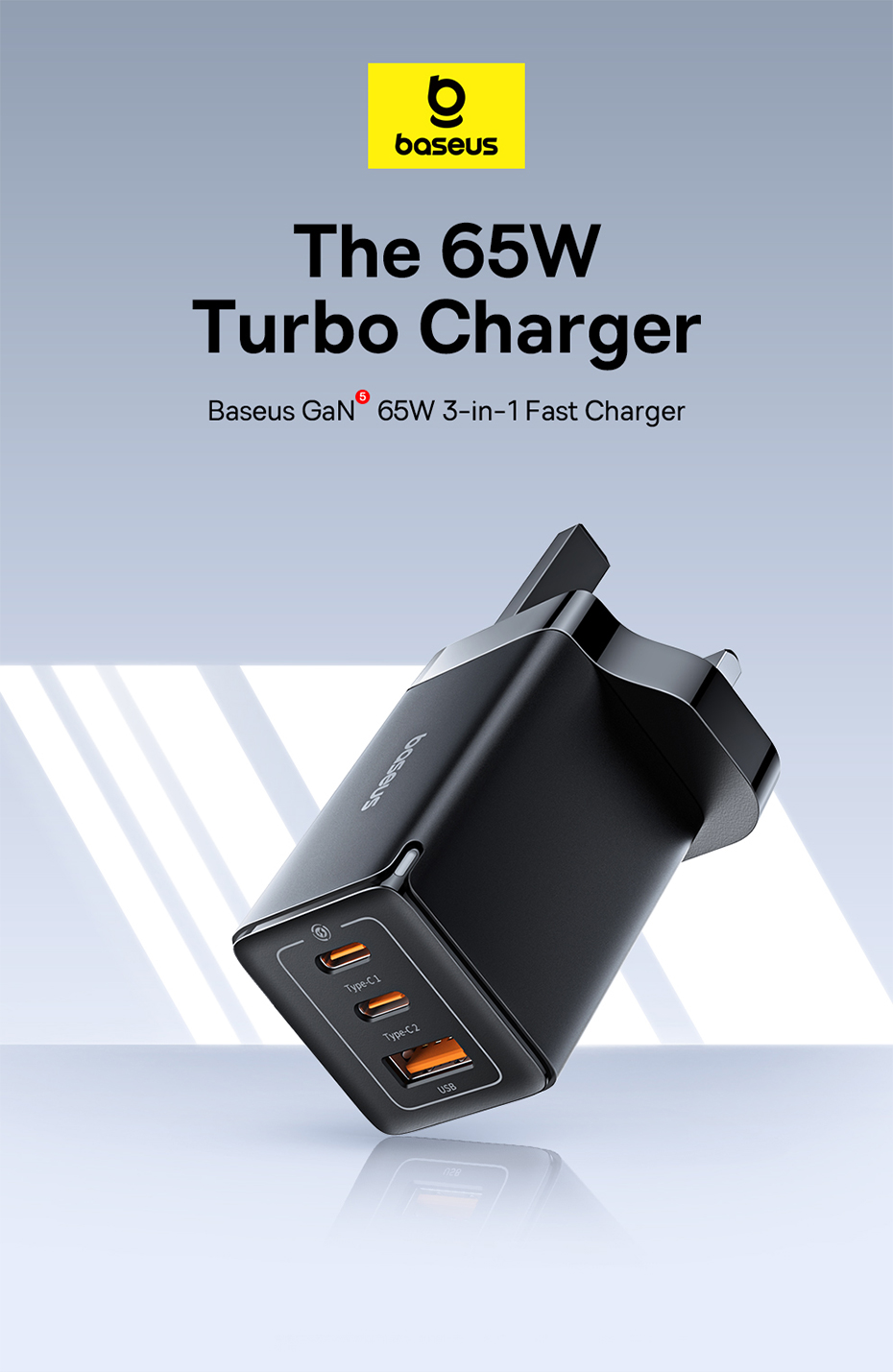 Baseus GaN5 Pro Fast Charger 2C+U UK For Phone Laptop (65W) | Shopee ...