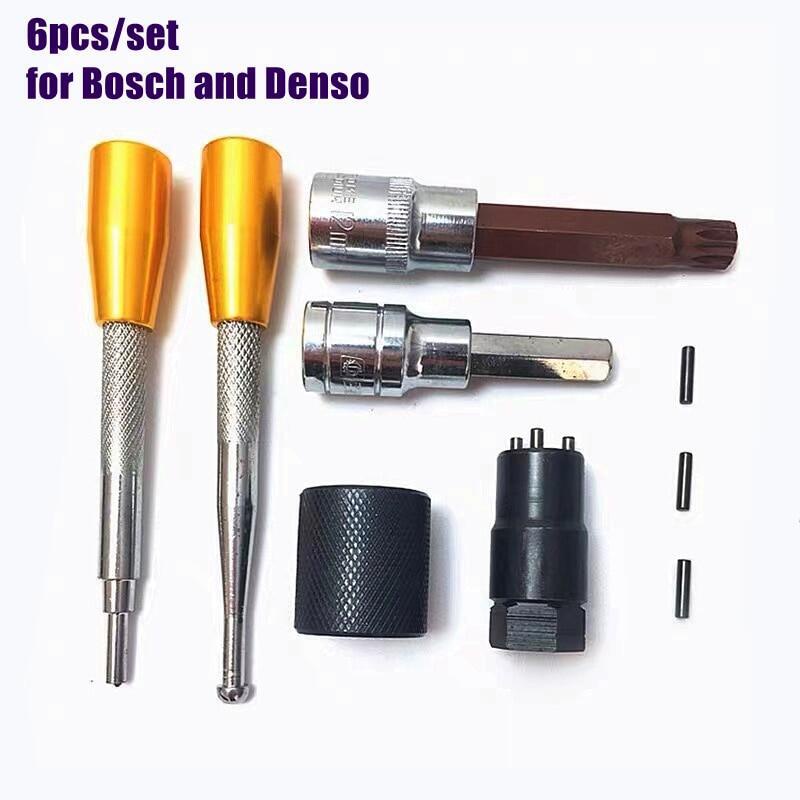 6pcs for and Dens0o Diesel Injector Nozzle Disassemble Kits Common Rail Disassembly Repair Tool ...