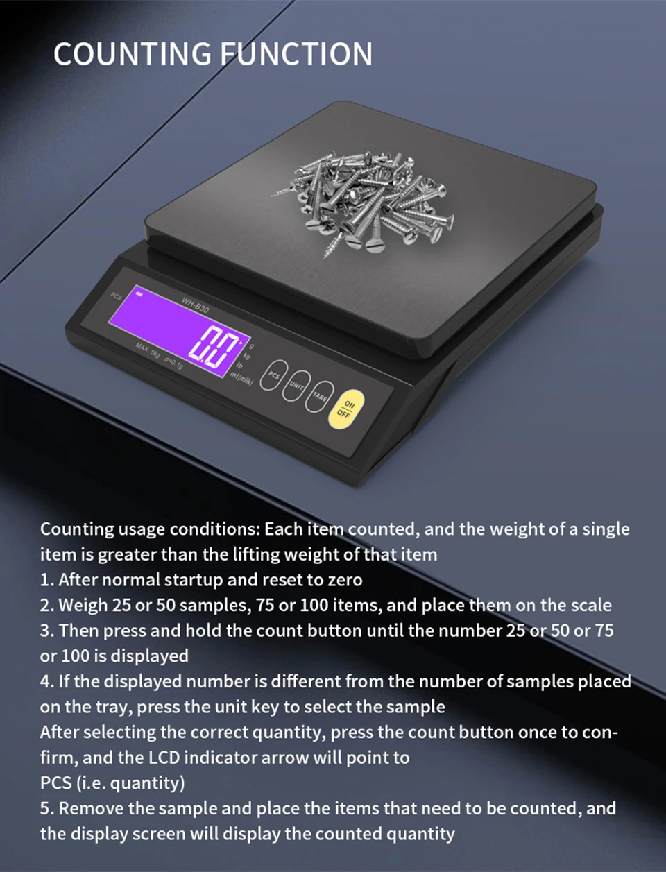 5kg/10kg Rechargeable Digital Electronic Kitchen Scale Household ...