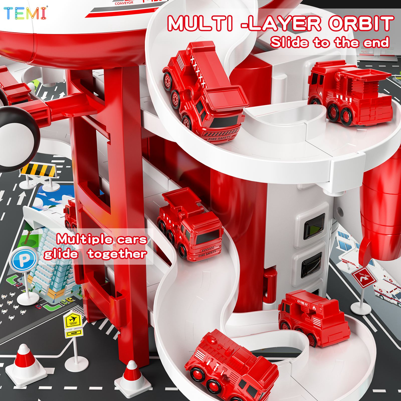 TEMI Red Yellow Aircraft Adventure Toy Car Adventure Toy Children's Toy ...