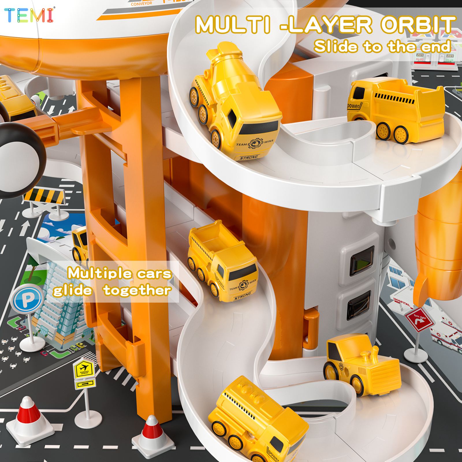 TEMI Red Yellow Aircraft Adventure Toy Car Adventure Toy Children's Toy ...