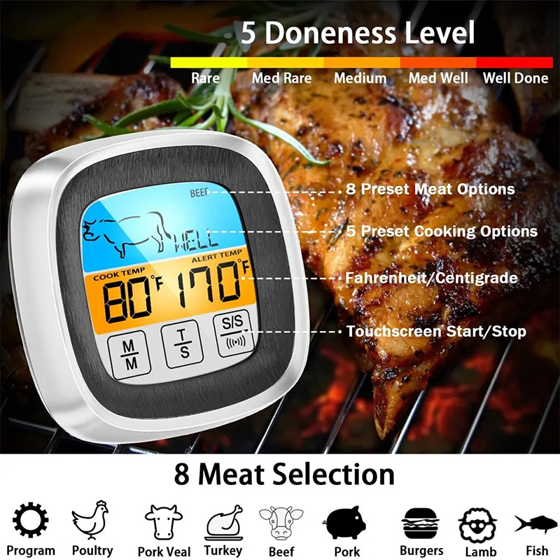 KIPRUN Digital Kitchen Thermometer, Oven Temperature Heat Meter Kitchen ...