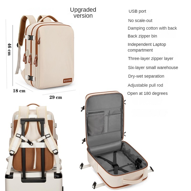 my available unisex Travel Bagpack expandable waterproof cabin size ...