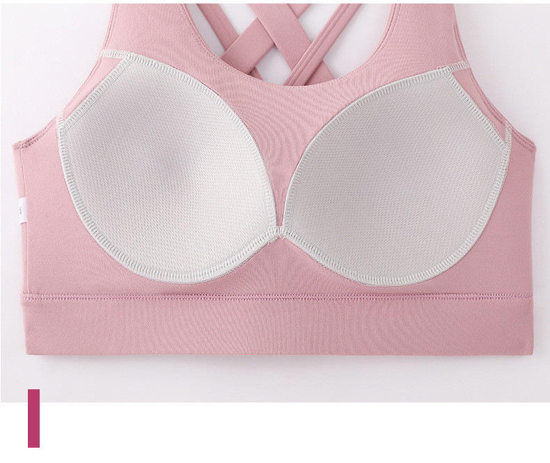 High Impact Sports Bra Push Up Fixed Chest Pad Adjustable Back Buckle ...