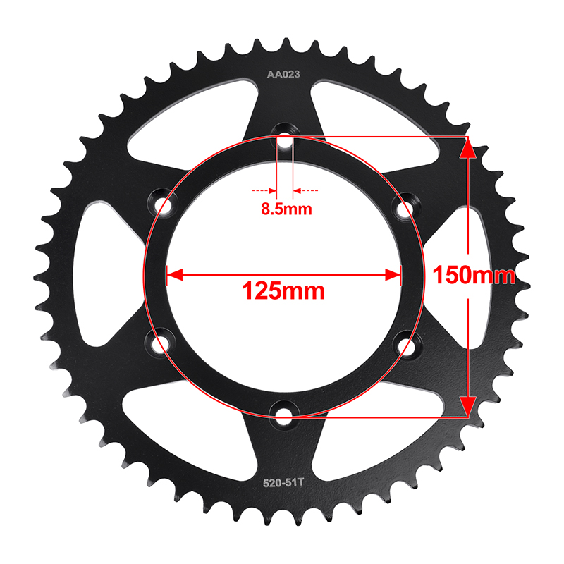 520-40T 41T 42T 45T 46T 48T 49T 50T 51T 52T Carburized Steel Rear Sprocket For KTM 690 Duke 08 ...
