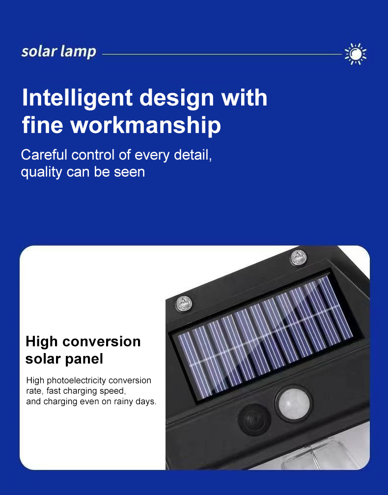 Solar Wall Light Outdoor Lighting Motion Sensor Automatic Night Light Lampu Solar Waterproof ...