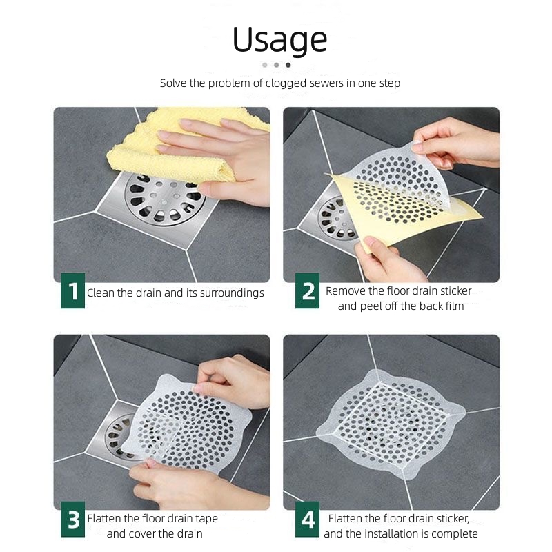 20 Pack, Disposable Shower Drain Cover Hair Catcher Shower Drain Mesh ...