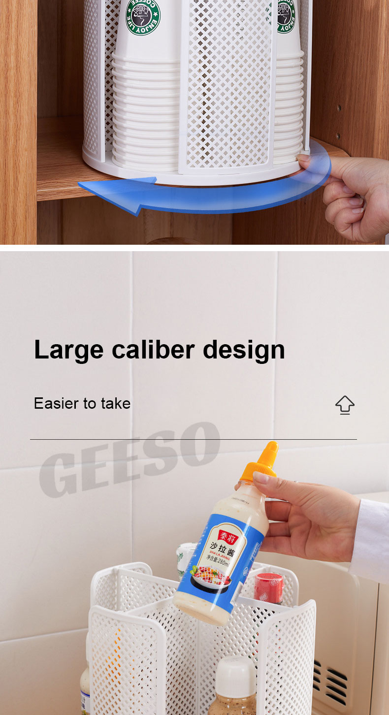 GEESO Multifunctional Cup Dispenser 360° Rotatable 4 Compartment Cups ...