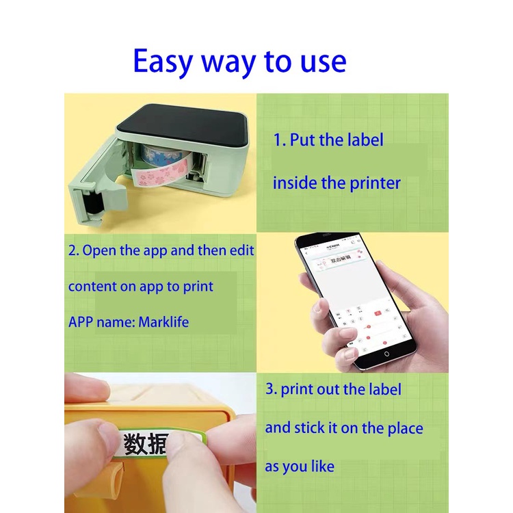label for Marklife P15 Portable Bluetooth Label Printer wireless ...