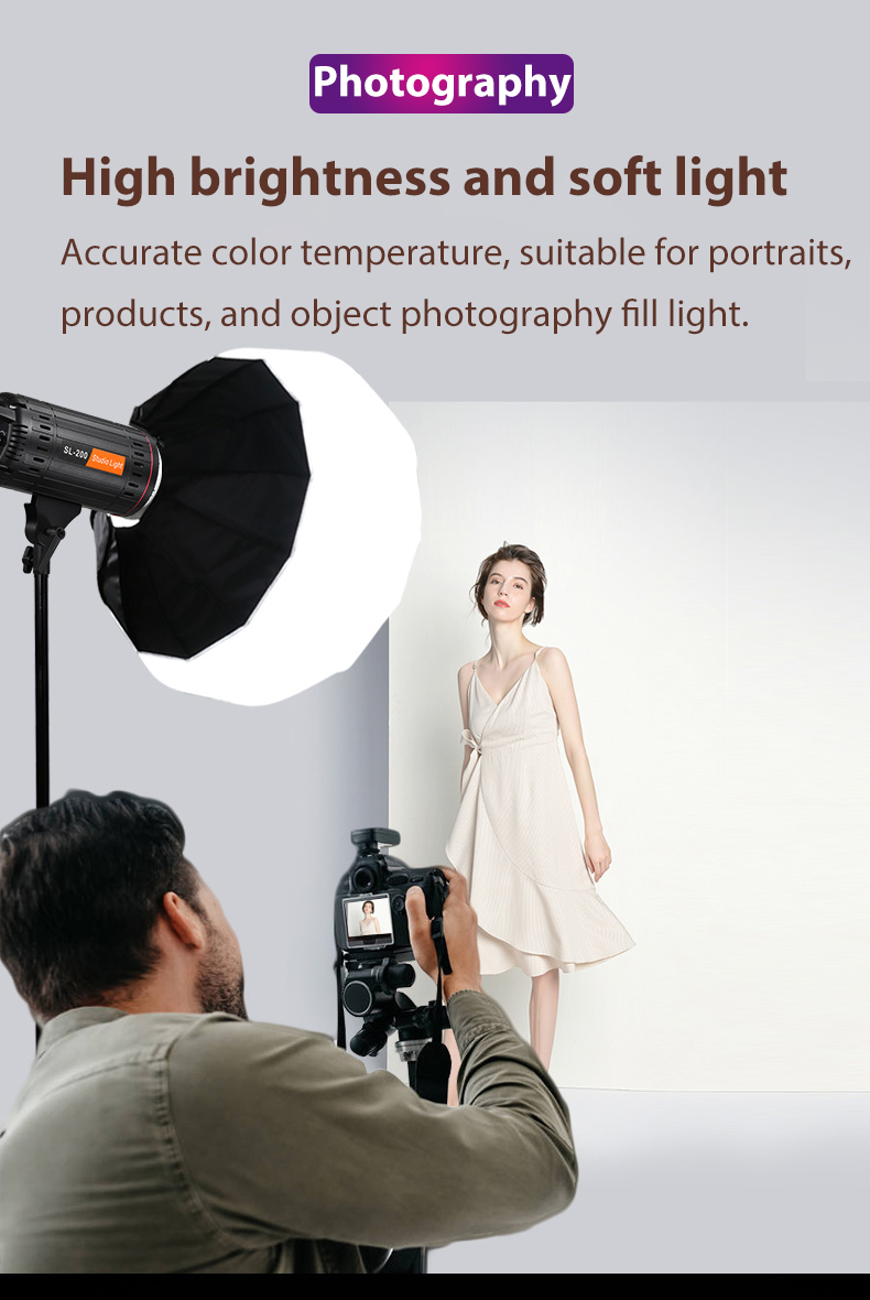 Professional Lampu Studio Light 200W COB LED Bulb Photography Light ...