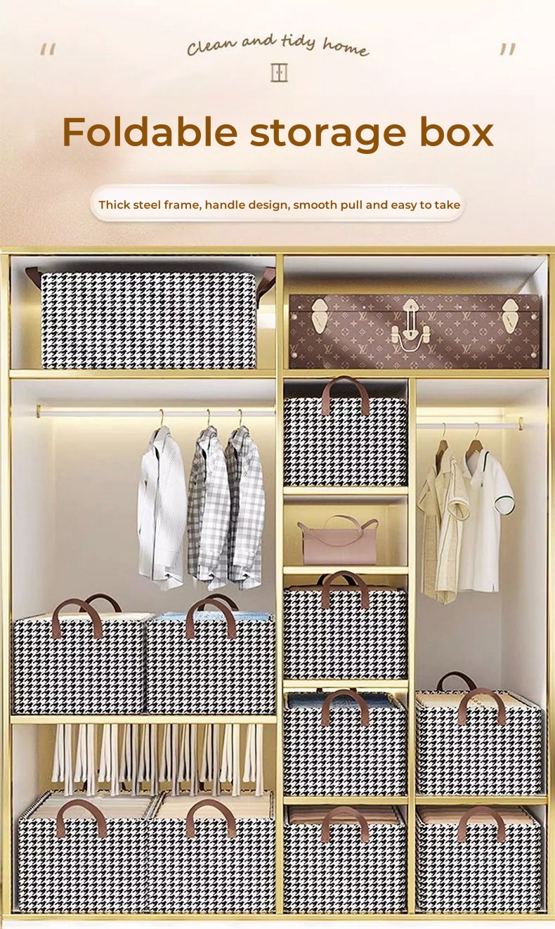 28L Steel Frame Storage Box Clothes Organizer Wardrobe Clothes Storage ...